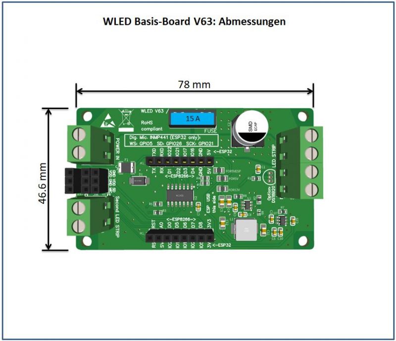 ABC! WLED Basis-Board für 5V und 12V LED (universell, V63) | HW10008